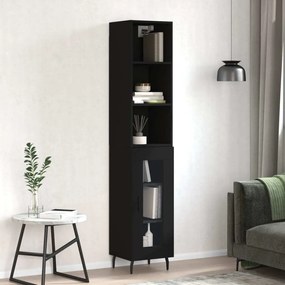 vidaXL Skříň highboard 34,5 x 34 x 180 cm kompozitní dřevo [3189915] Barva: Černá