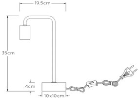 Lucide 45565/01/30 - Stolní lampa LORIN 1xE27/40W/230V černá
