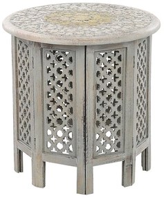 Boční stolek z mangového dřeva šedý JAGORI Beliani