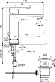 Ideal Standard Cerafine O - Umyvadlová baterie s výpustí | chrom