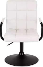 LuxuryForm DESIGN Otočná židle VERONA BLACK na černém talíři - bílá