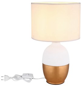 Stolní lampa Valentino, bílá/zlatá