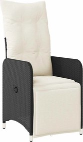 9dílný zahradní bistro set s poduškami černý polyratan 3276998