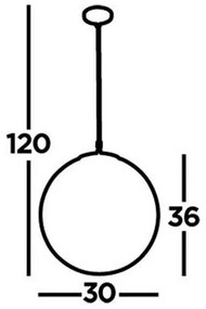 Searchlight 6088 - Lustr na lanku ATOM 1xE27/60W/230V bílá/černá