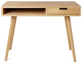 Benlemi Designový dřevěný psací stůl se šuplíkem LEA 100 cm přírodní Strana: Vpravo, Kvalita dřeva: 2. Kombinace dubového masivu a dýhované DTD desky