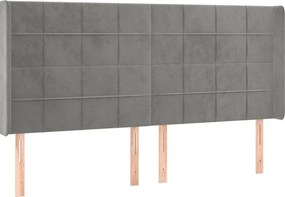 Box spring postel s matrací a LED světle šedá 180x200 cm samet 3139577