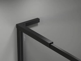 Mexen Kioto-XF L sprchová stěna Walk-in s rámem 120 x 202 cm, transparentní 10 mm, černá - 800-120-174-70-00-XF