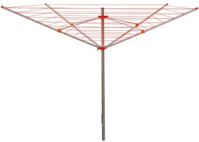 Erga Garden 5000, volně stojící 4-ramenný zahradní sušák na prádlo 200x200x195 cm, stříbrná-červená, ERG-SEP-10SUSOGRGAR50