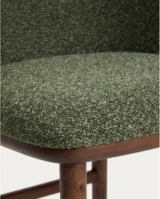 Tmavě zelená čalouněná barová židle (výška sedáku 75 cm) Ciselia – Kave Home