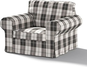 Potah na křeslo IKEA Ektorp barva černá látka pletený vzor, vzorované
