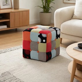 Taburet JELLY — látka, patchwork