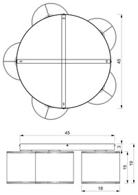 Lustr přisazený LOFT SHADE 5xE27/60W/230V černá