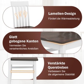 Costway Sada 2 jídelních židlí bezruké kuchyňské židle s ergonomickým opěradlem