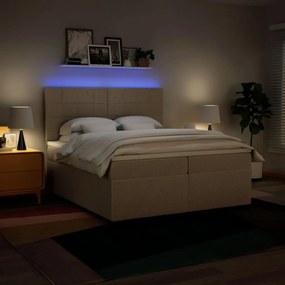 Box spring postel s matrací krémová 200x200 cm textil 3292900