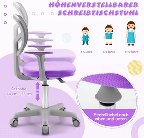 Costway Dětská židle k psacímu stolu otočná o 360° 80-91,5 cm výška nastavitelná