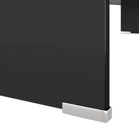TV stolek / podstavec na monitor sklo černý 90x30x13 cm 244138