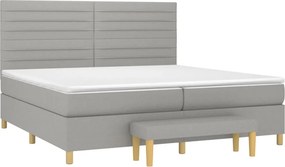 Box spring postel s matrací světle šedá 200 x 200 cm textil 3137261