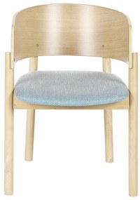 Sada 2 jídelních židlí světlé dřevo/modré MARIKANA Beliani