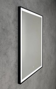 Aqualine Aqualine, CORNA zrcadlo s LED osvětlením 60x80cm, dotykový senzor, stmívatelné, černá mat, CN060