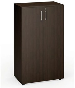 Kancelářská skříň s dveřmi PRIMO 2023, 800 x 640 x 1338 mm, 3 police, wenge