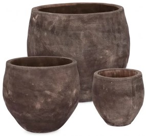 BIZZOTTO Set 3 květináčů MINH hnědý