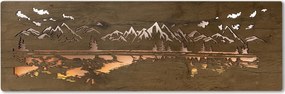 Li-Go "Jezero" světelný obraz s baterií 120x40cm varianta ovládání: manuál/pohybové čidlo, provedení povrchu: dub světlý