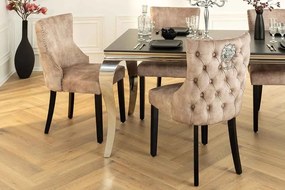Designová židle Queen II Lví hlava béžový samet