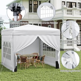 Costway Pavilon Výsuvný skládací altán s 4 Odnímatelné boční stěny 3 oddíl