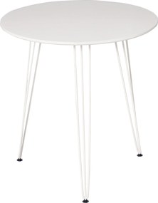 Kulatý jídelní stůl HOMCOM s moderním nordickým stylem a kovovými nohami ve tvaru vlasů do kuchyně, obývacího pokoje, kavárny a baru Ø70x75 cm Bílý |