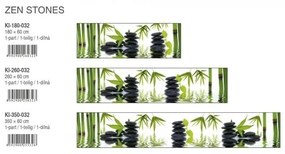 DIMEX | Fototapeta do kuchyně Kameny Zen KI-260-032 | 260 x 60 cm | zelená, bílá, černá