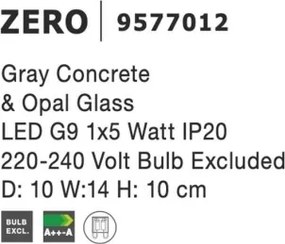 Nástěnné svítidlo NOVA LUCE ZERO G9 9577012 bez žárovky