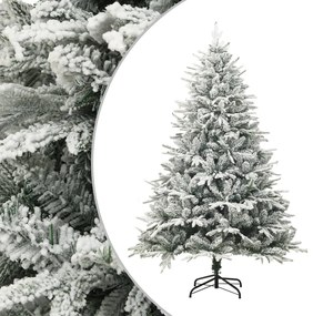vidaXL Umělý vánoční stromek s vločkami sněhově zelený 180 cm PVC a PE