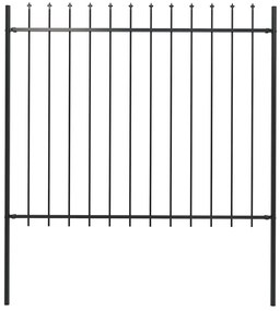 vidaXL Marketos Zahradní plot Woerden s kopím nahoře ocelový 181 x 150 cm černý
