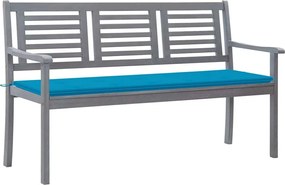 vidaXL 3místná zahradní lavice s poduškou 150 cm eukalyptus [3061060] Barva: Modrá