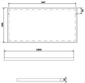 Sapho, AROWANA zrcadlo v rámu, 1000x500mm, černá mat, AWB1050