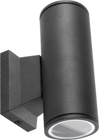 Aigostar - Venkovní nástěnné svítidlo 2xGU10/35W/230V černá IP65 kulatý