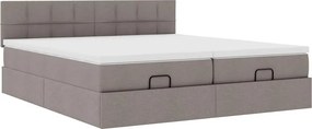 Osmanský rám postele s matracíes taupe 200x200cm textil 3312005
