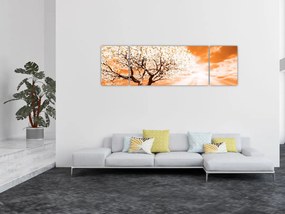 Oranžový obraz stromu (170x50 cm)