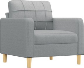 3dílná sedací souprava s polštáři světle šedá textil 3201258