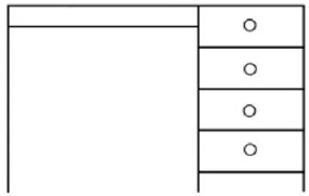KLASA-NÁBYTEK.cz Psací stůl PS2105 - borovice - hl. 48 cm