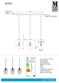 Markslöjd 107132 - Lustr na lanku RETRO 3xE27/60W/230V