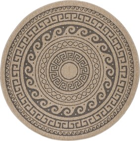 Ayyildiz, Kusový koberec Comilla 887 Black kruh, 120x120 (průměr) kruh, hnědá, chodba / předsíň