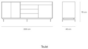 Komoda valley 3 dvéřová ořech bílá 78 x 200 MUZZA