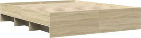 Rám postele bez matrace dub sonoma 150x200 cm kompozitní dřevo 3295648