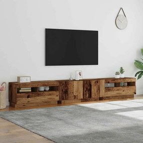 TV stolek s LED old wood 260x35x40 cm kompozitní dřevo 3329167