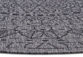 NORTHRUGS - Hanse Home koberce Kusový koberec Twin-Wendeteppiche 105476 Night Silver kruh – na ven i na doma - 100x100 (průměr) kruh cm