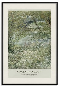 Plakát Van Goghova reprodukce - břeh řeky na jaře v zelených odstínech