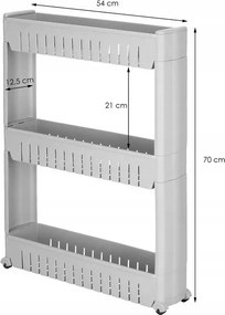 Kontejner na kolečkách 3 police SPRINGOS HA1019 šedý