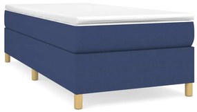 Box spring postel s matrací modrá 90x190 cm textil,  3144488