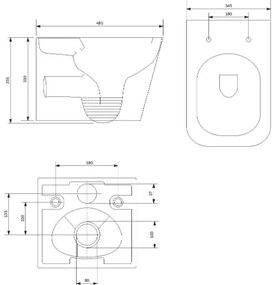 Aplomo Boston WC závěsné se sedátkem, rimless